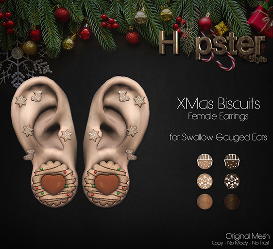 Second Life Marketplace - [Hipster Style] XMas Biscuits Earrings for ...